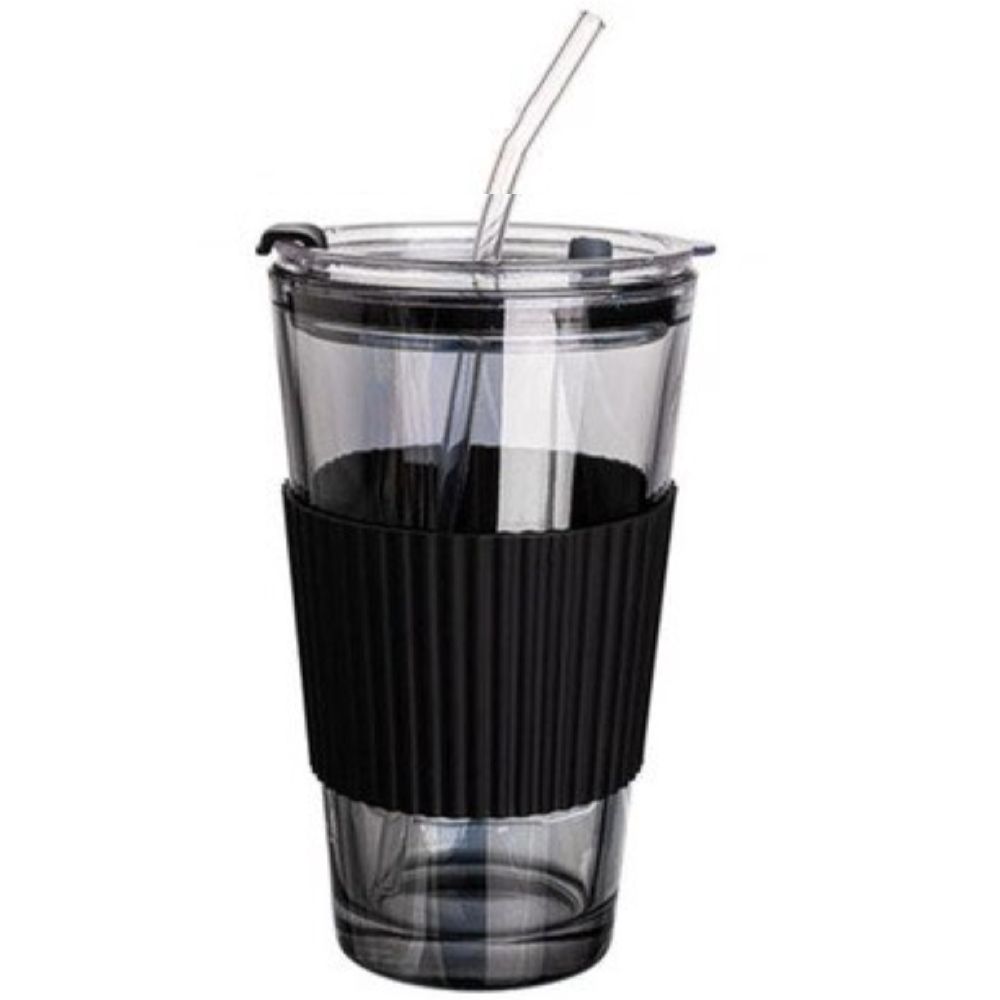 Double Drinking Cup 450ml 14 Oz Water Glass - Lid And Protect Sleeve ...