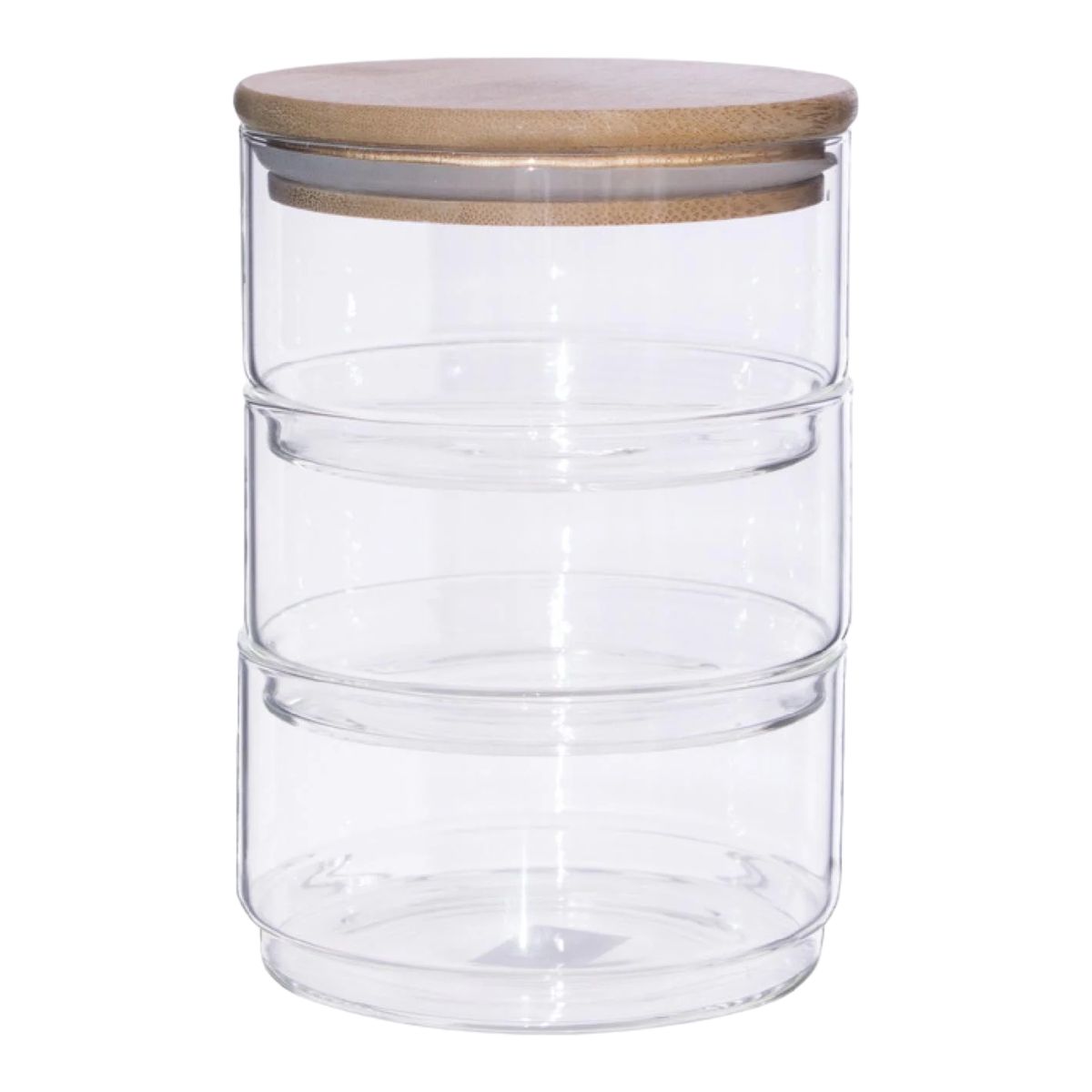 Canister 3 Tier Glass With Wooden Lid | Shop Today. Get it Tomorrow ...