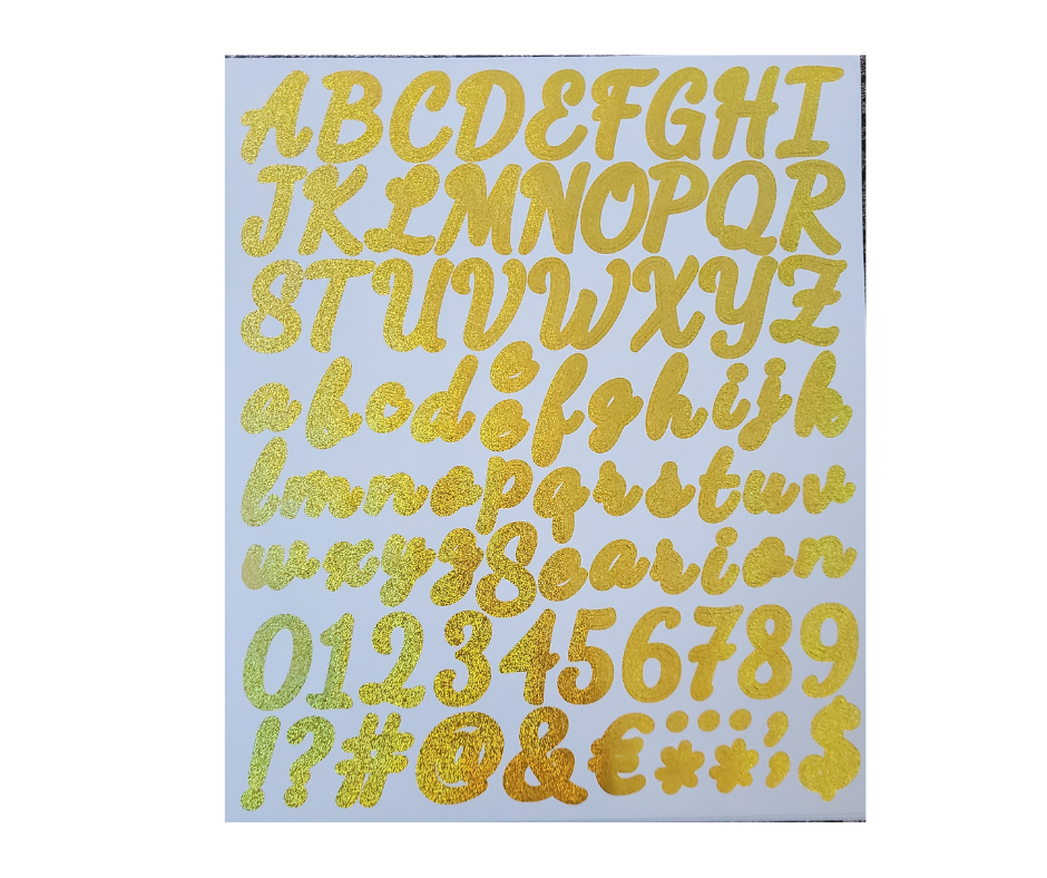 Glitter Gold Alphabet Stickers School projects gift arts and crafts ...