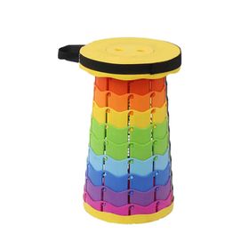Portable Outdoor Fishing & Camping Telescopic Stool - Rainbow Design ...