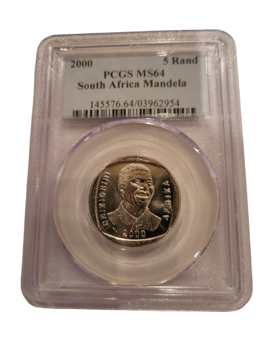 2000 Nelson Mandela Smiling Face Pcgs Graded Ms64 in Pcgs Grading Slab ...