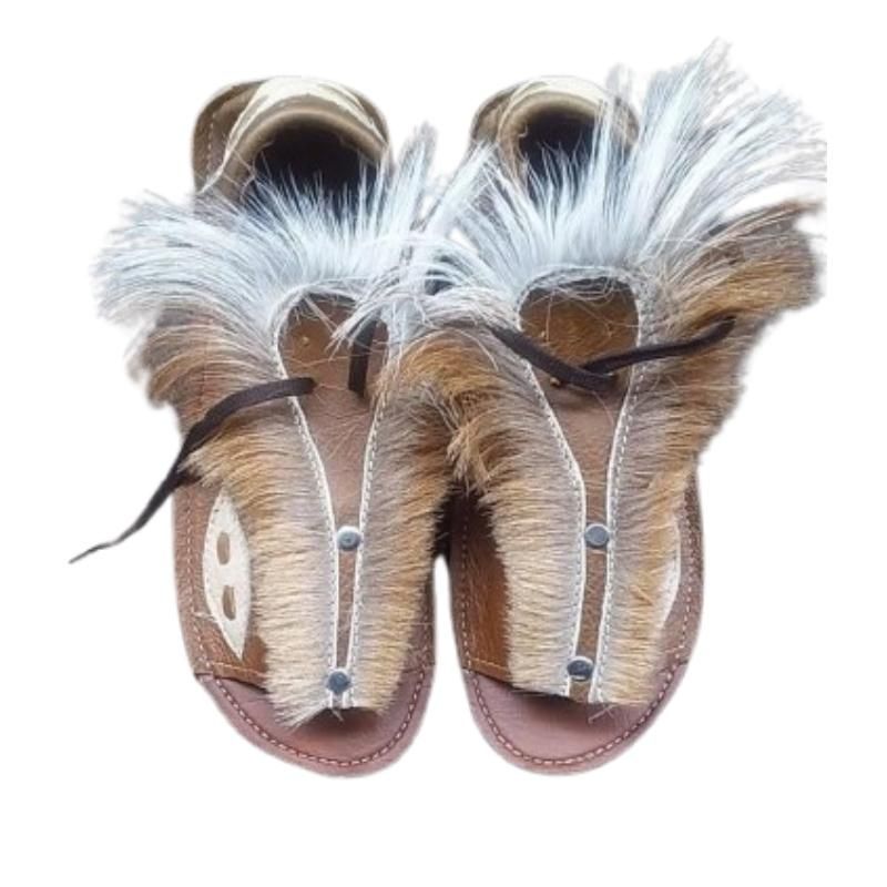 Brown Authentic Zulu Imbadada Sandals Made from Springbok Hide And ...