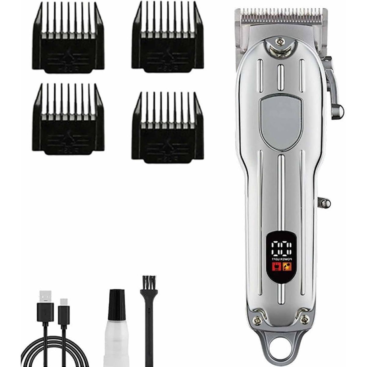 Professional Cordless Hair Trimmer with LCD Display - Silver | Shop ...