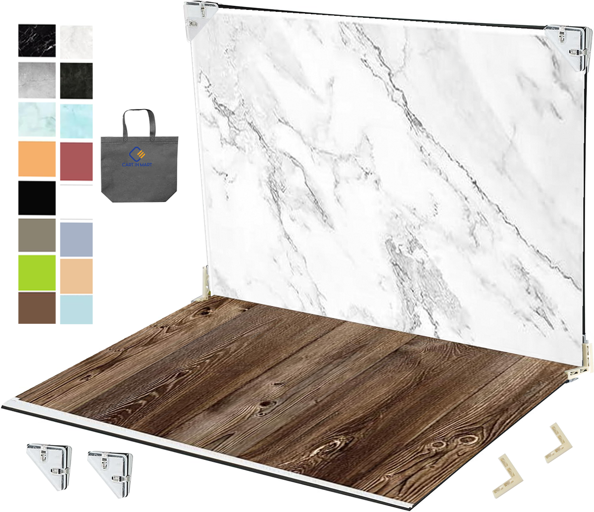 Tabletop Photo Board Backdrop Kit Small Product Photography with 16 ...