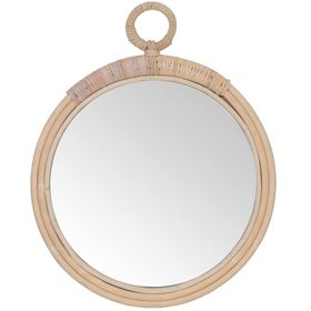 Natural Woven Rattan Circle Mirror Wall Ornament - 32cm | Shop Today ...