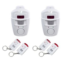 Set of 2 Remote Motion Sensor Wireless Alarms - AA Battery Operated ...