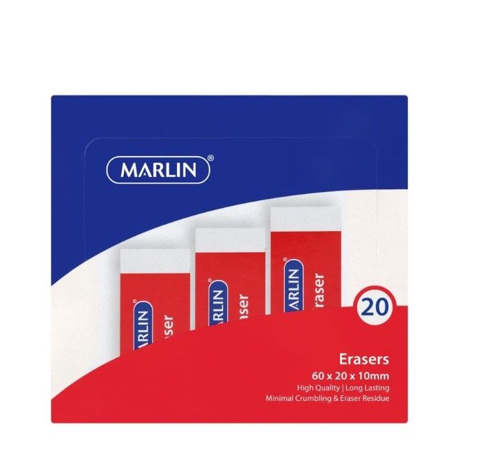 Marlin - 20 Piece Eraser Individually Wrapped In Box x2 | Shop Today ...