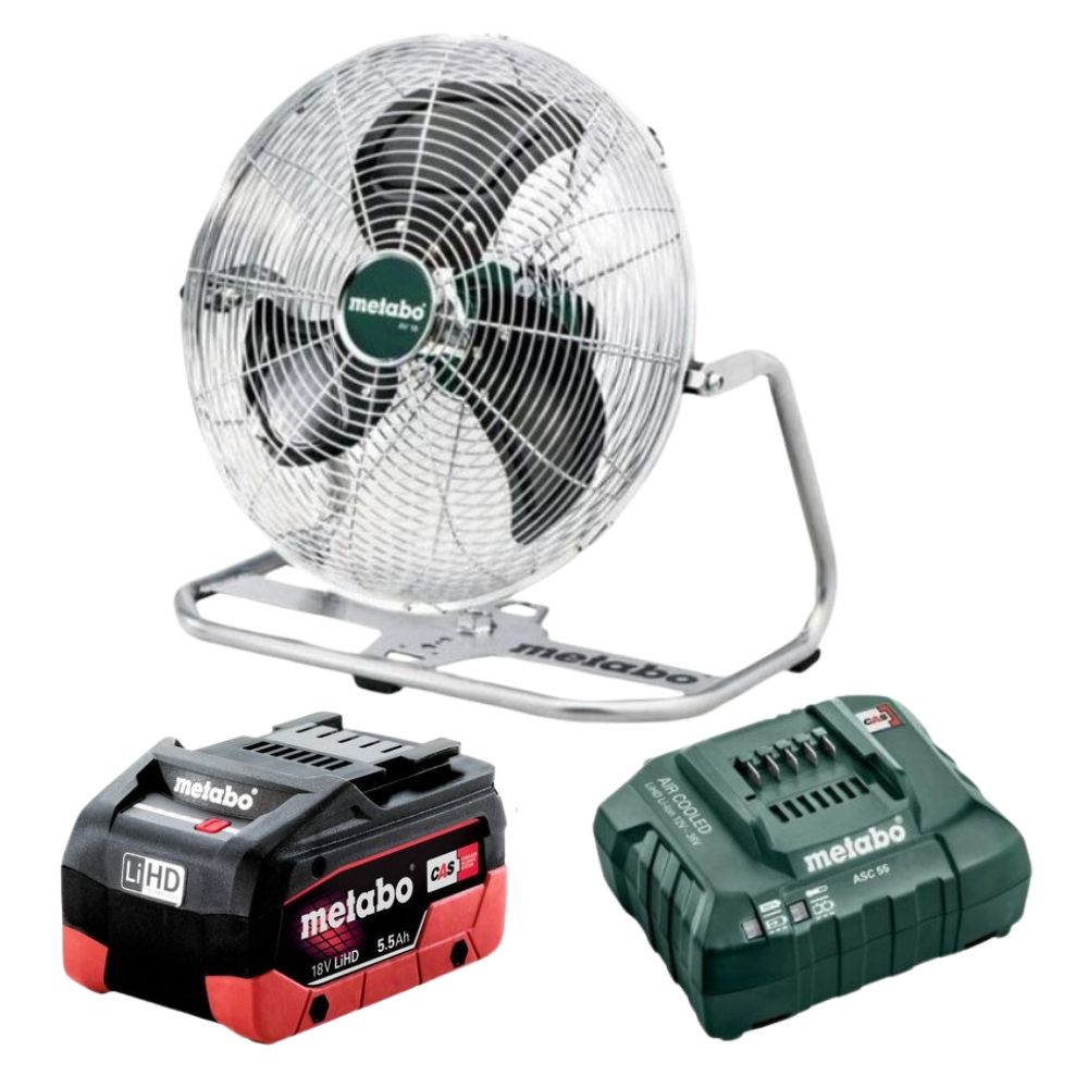 Metabo - Cordless Fan / AV 18 (606176850) With 5.5Ah Battery and ...