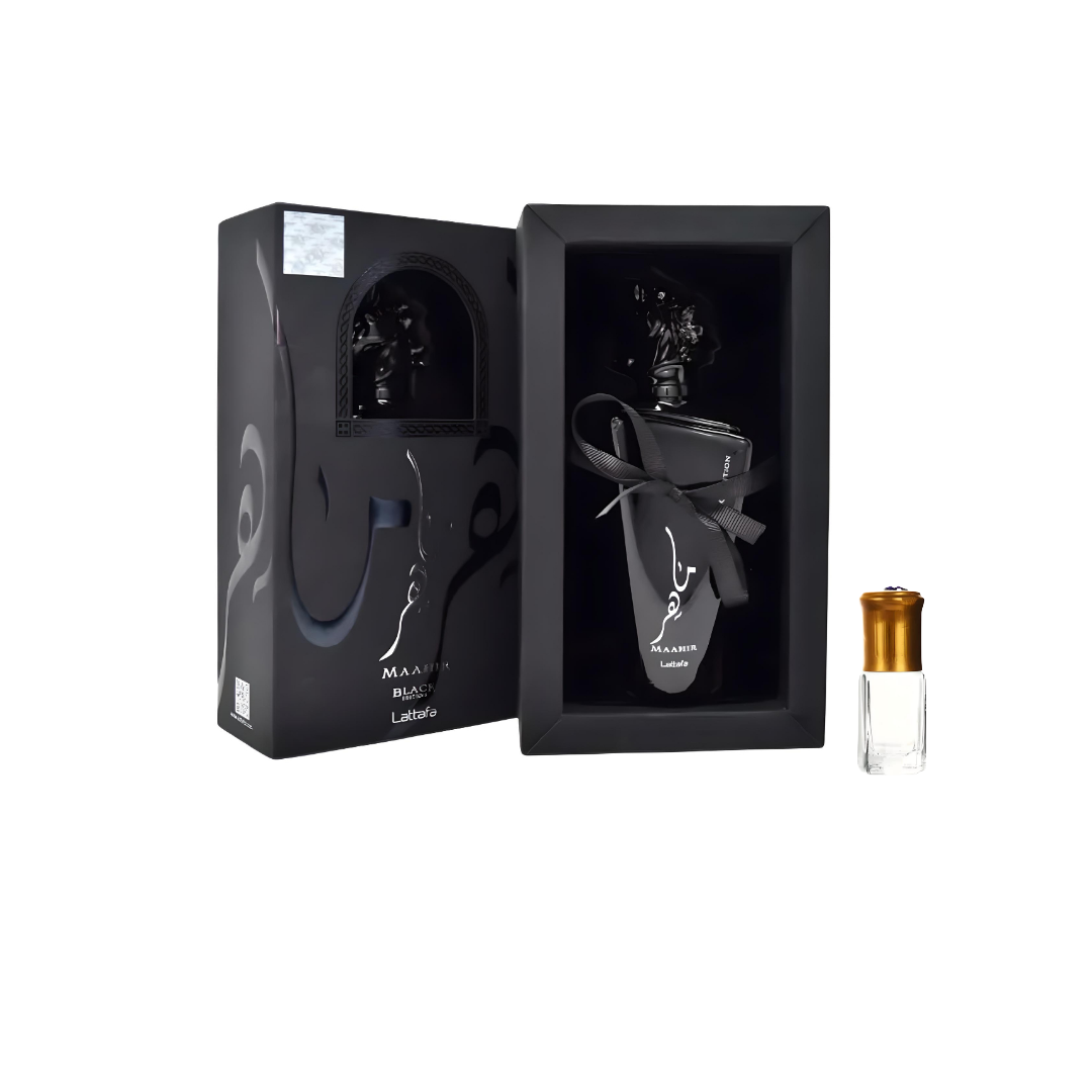 Maahir Black Edition by Lattafa Eau de Parfum - 100ml + Perfume Oil ...