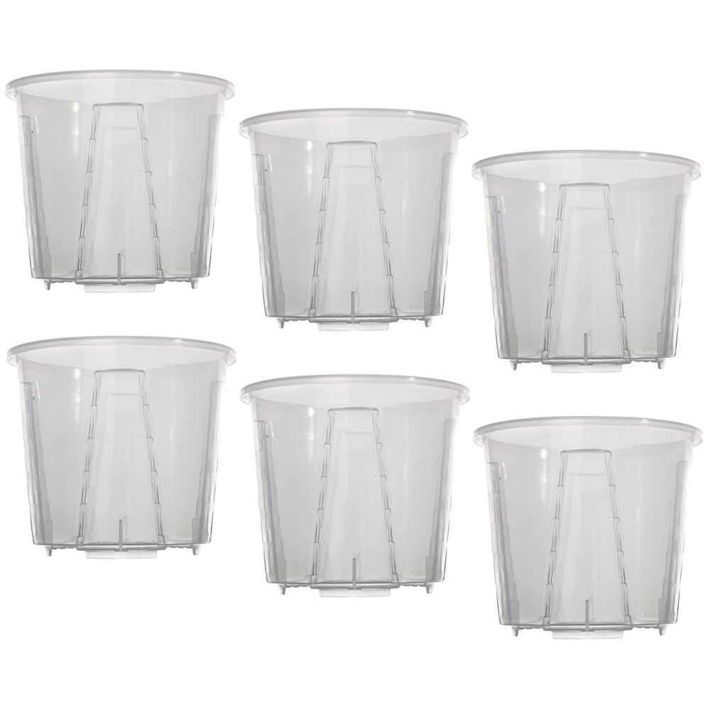 Clear Low Profile Plastic Orchid/Aroid Pots Set of 6 (Choose Your Size ...
