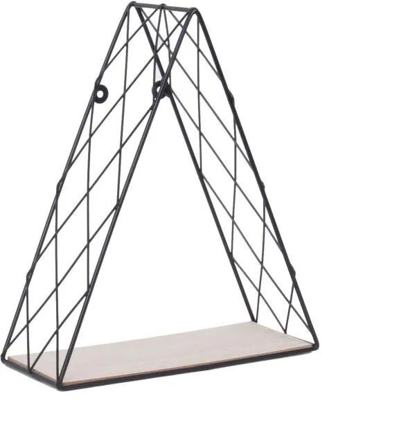 Triangle Shaped Metal Shelf With Black Wood 28x11x33cm | Shop Today ...