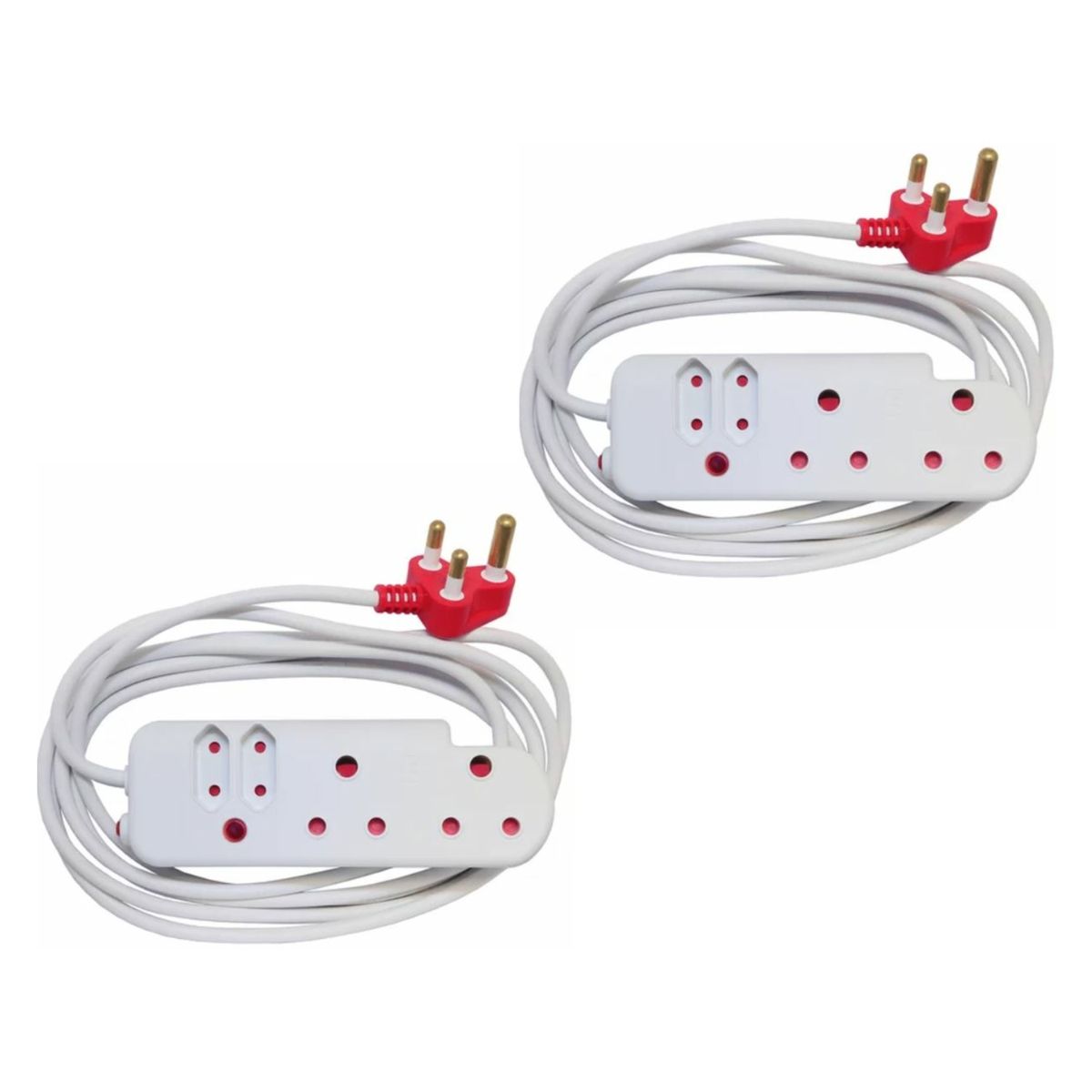 2 Pack: Ellies: 3m Extension Lead - Medium Surge Protection, 4-Way ...