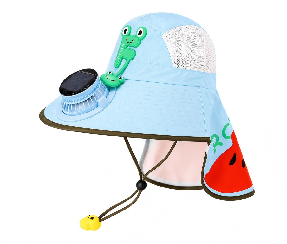 Kids Solar Fan Sun Hat with Neck Flap UPF50+ Breathable Outdoor Beach ...