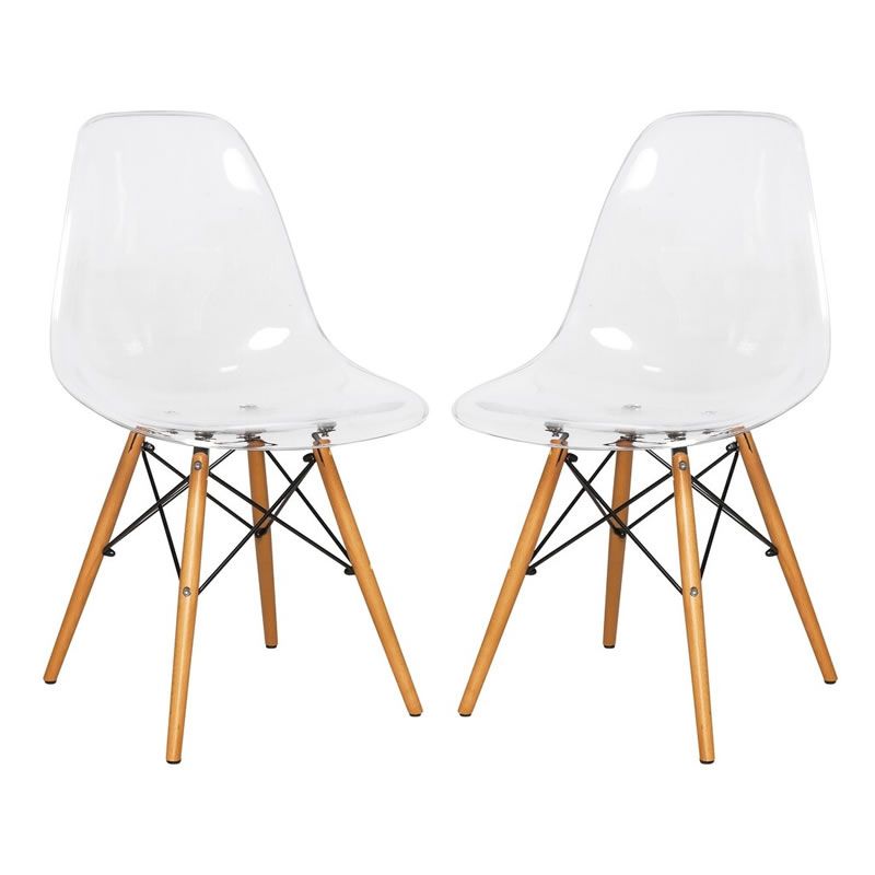 Set of 2 Modern and Stylish Transparent Chairs | Shop Today. Get it ...