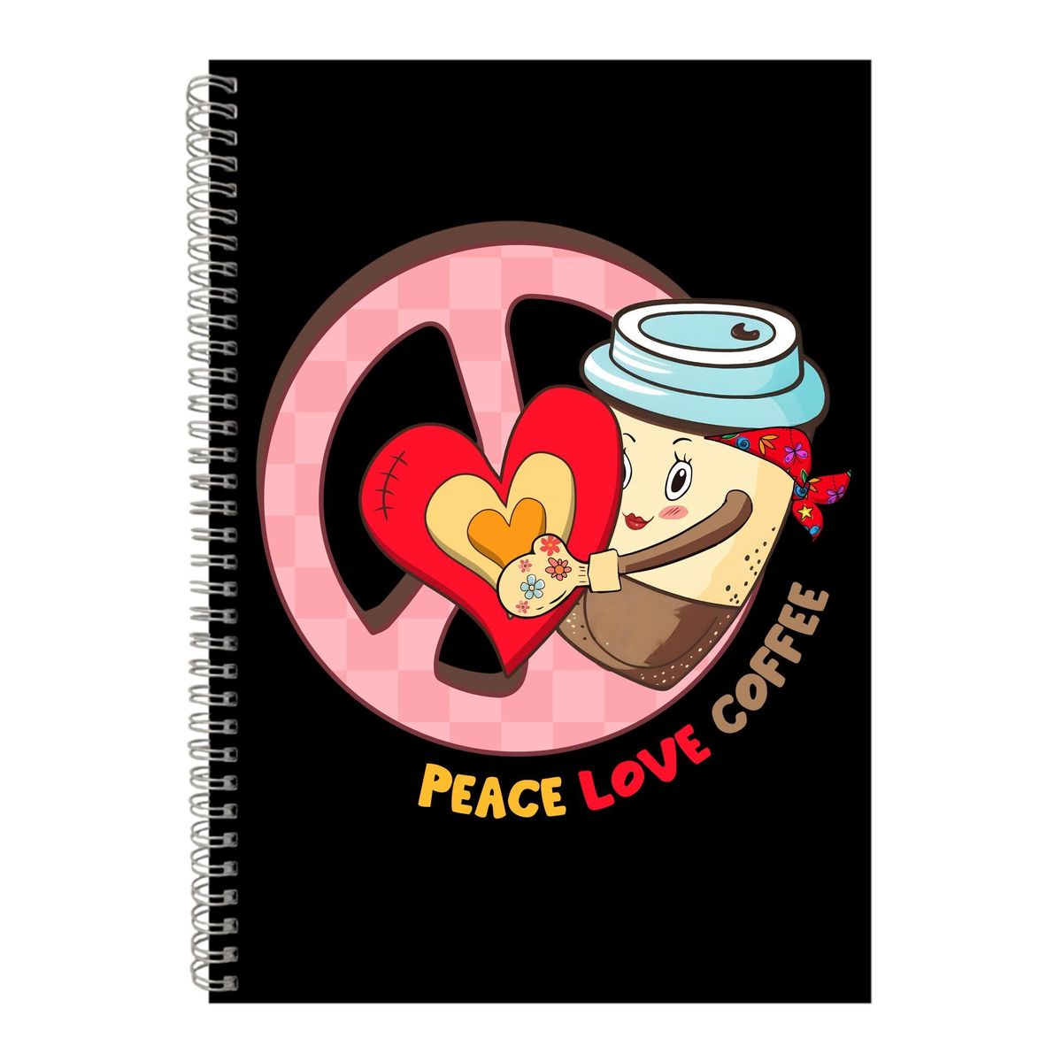 Peace A4 Notebook Spiral and Lined Coffee Mama Graphic Mom Notepad Gift ...