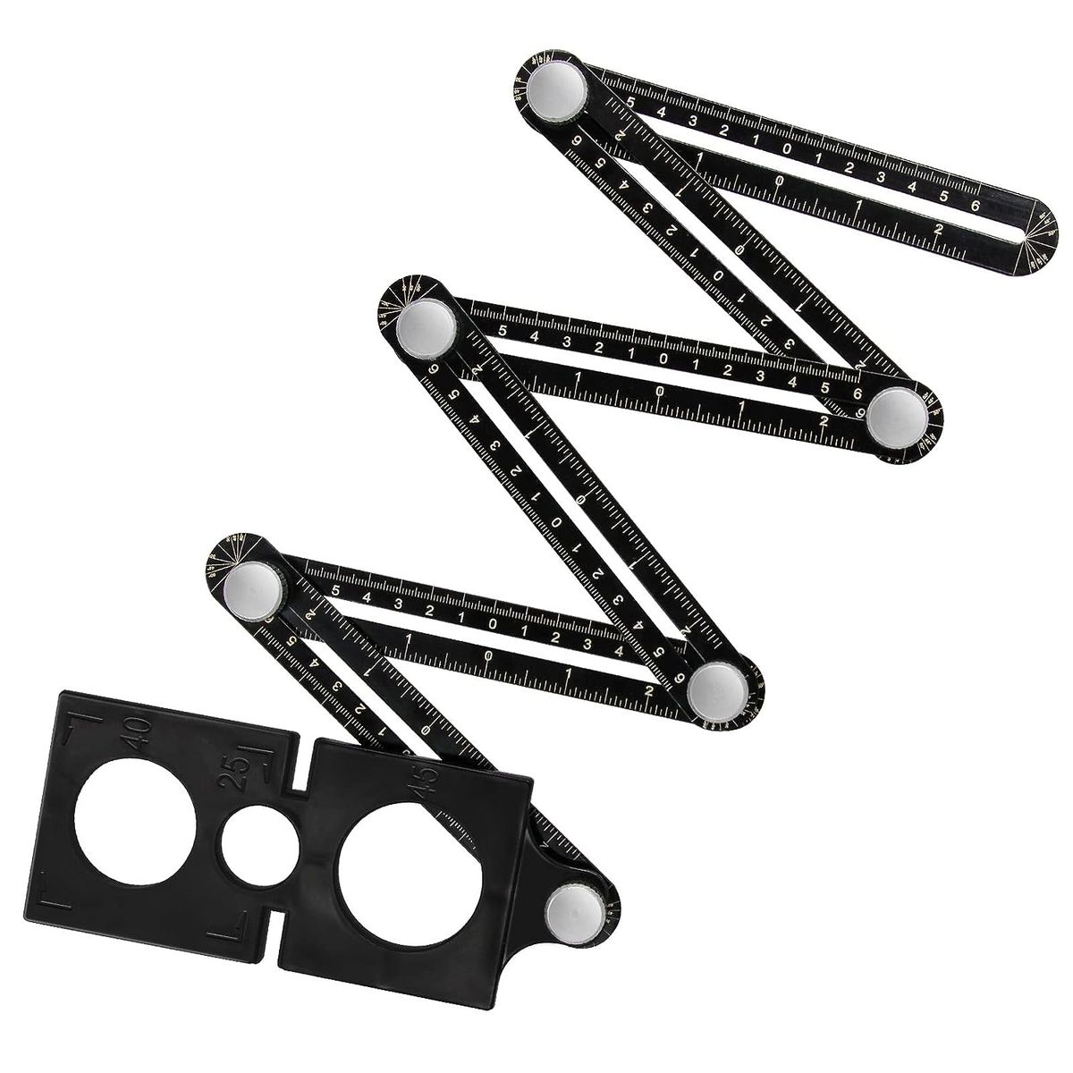 3 Holes 6-Sided Angle Ruler Multi Angle Measuring Ruler Foldable DIY ...