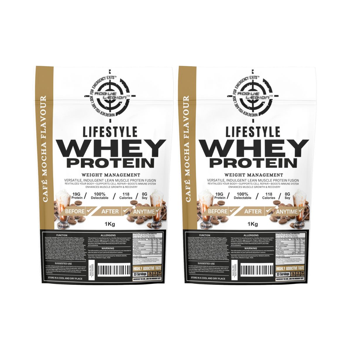 Rogue Legion Lifestyle Whey Protein-2x1kg-Café Mocha | Shop Today. Get ...