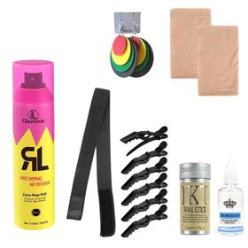 wig Glue spray, wax stick, remover, hair clips, wig band & caps ...