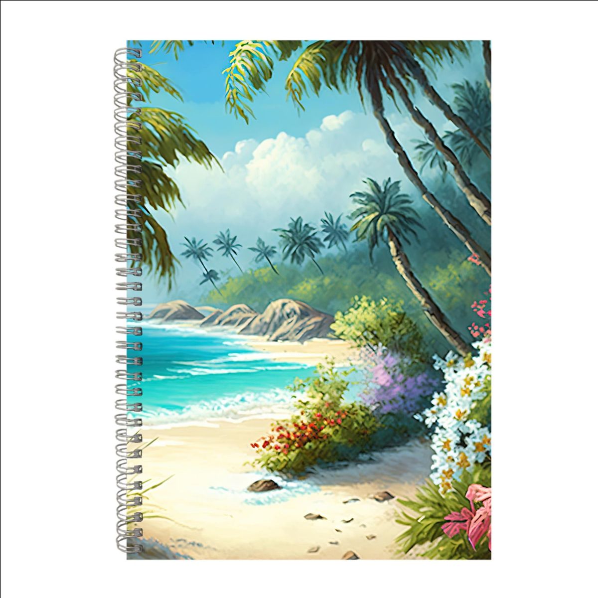 Beach A4 Notebook lines Pad for Work Tropical Graphic Design Present ...
