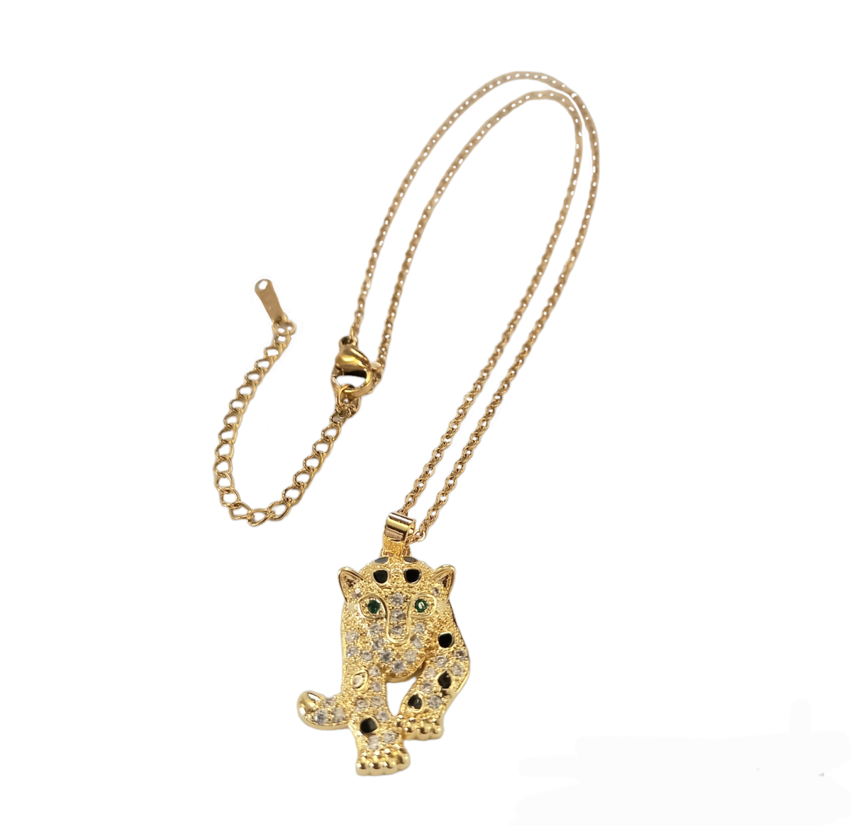 Ladies Stainless Steel Gold Cheetah Pendant Necklace | Shop Today. Get ...