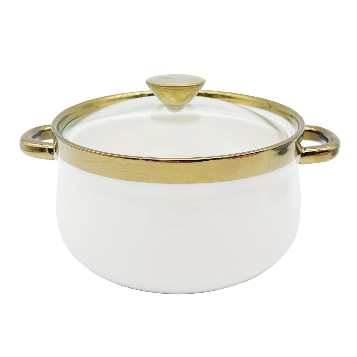 Elegant King 20cm Ceramic Coating 1.2L Serving Pot - White Gold | Shop ...