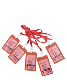 HHK Portable Neck Strap Hanging Employee ID Card Holder-Red (5 Pieces ...