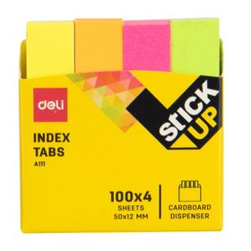 Deli - Index Tabs 50×12mm Paper Tab Square - 4 Colors x 12 Pack | Shop ...