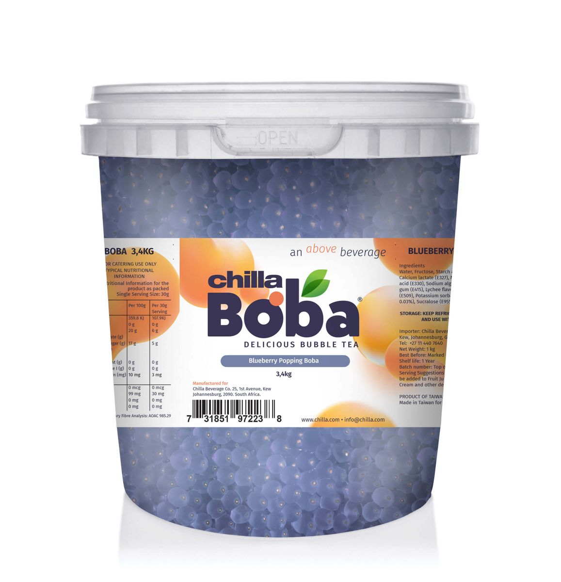3.4kg Blueberry Popping Boba Bubble Tea for Boba Tea Kit Tapioca Pearls ...