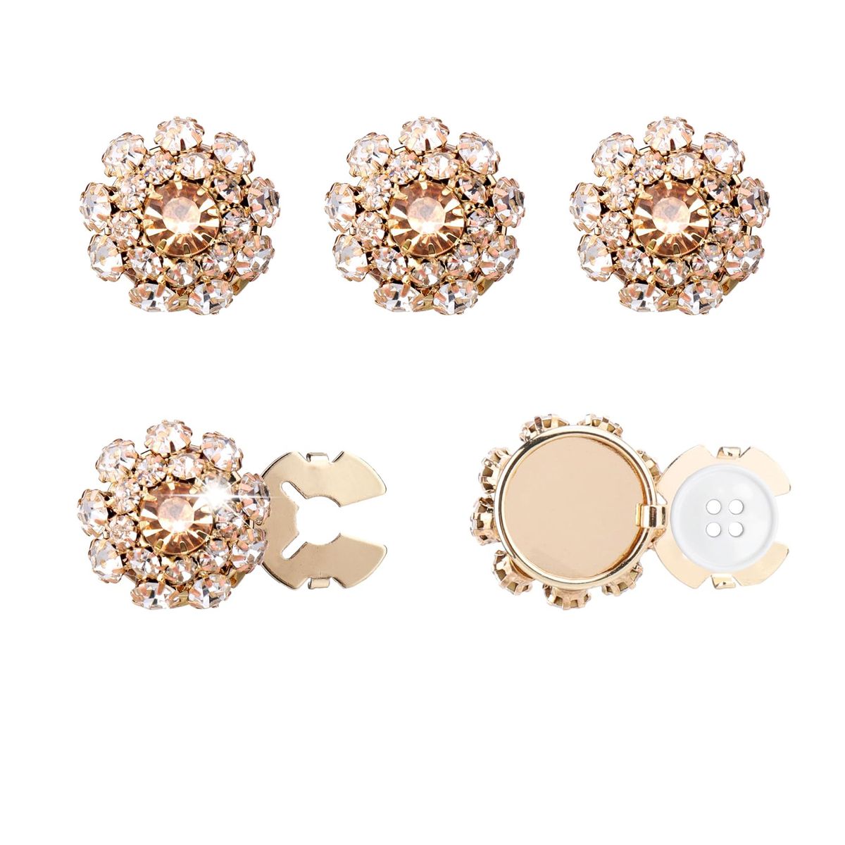 5 Piece 20mm Rhinestone Button Covers for Women/Man Blouses | Shop ...