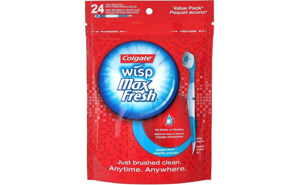 Colgate Max Fresh Wisp Disposable Mini Travel Toothbrushes, Peppermint ...