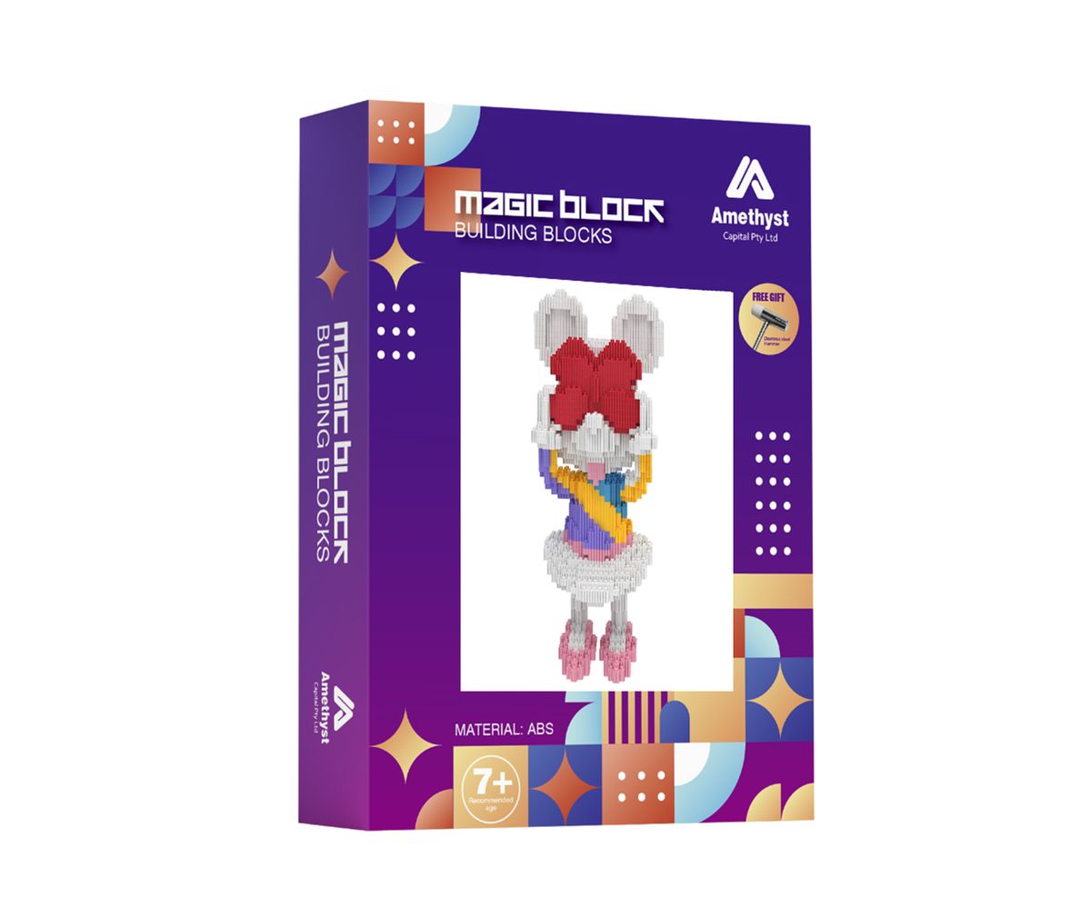 DIY 3D Cartoon Toy - Minnie Magic Building Blocks 2000 Pieces - Pink ...