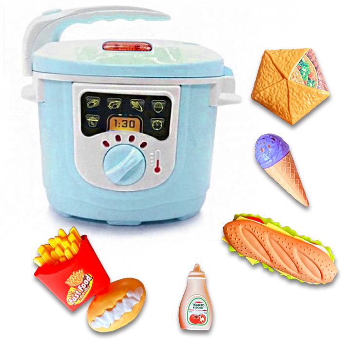 Magical Pretend Play Steam Pot Realistic Food Set Kids Toys - Blue ...