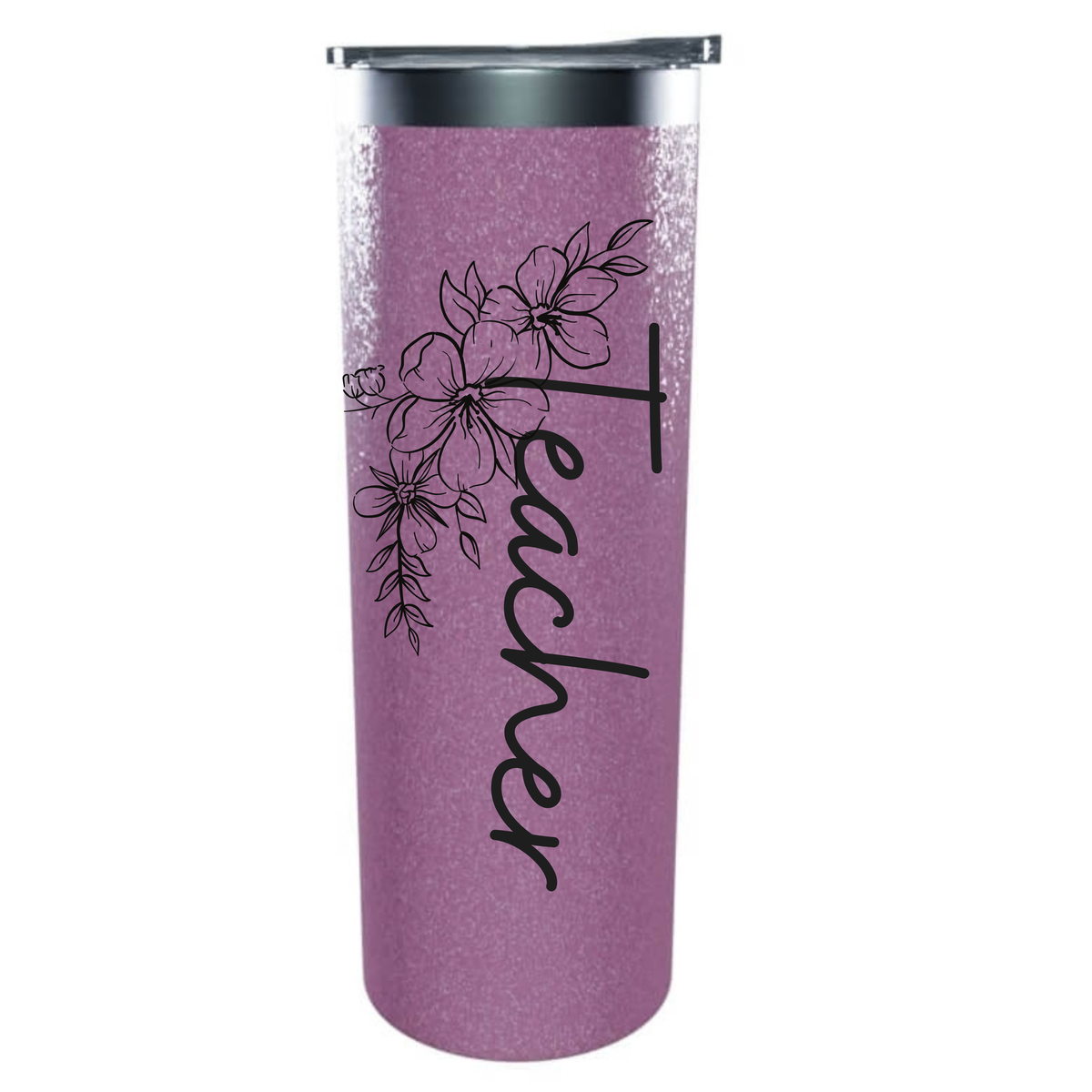 Flower Teacher 2 Pink Glitter Stainless Steel Tumbler | Shop Today. Get ...