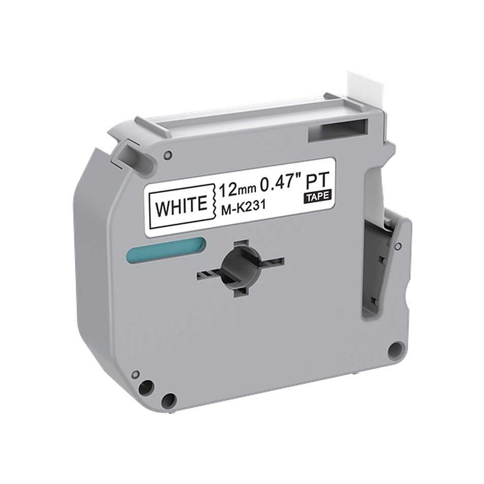 PUTY Compatible Brother M-K231 / MK231 Black on White Label Tape - 12mm ...