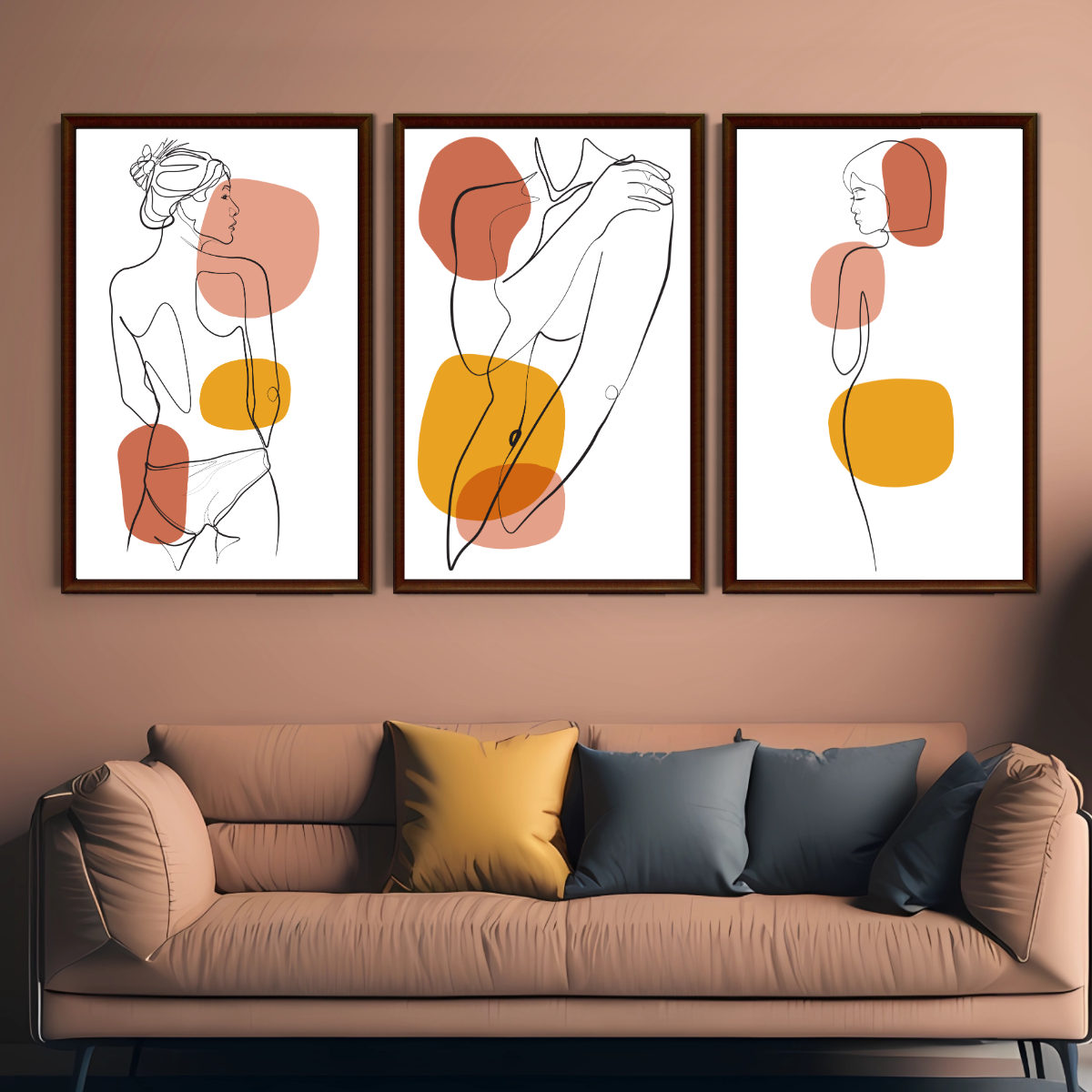 Set of 3 Line Drawing Wall Art Home Decor Prints- A3 Size (Unframed ...