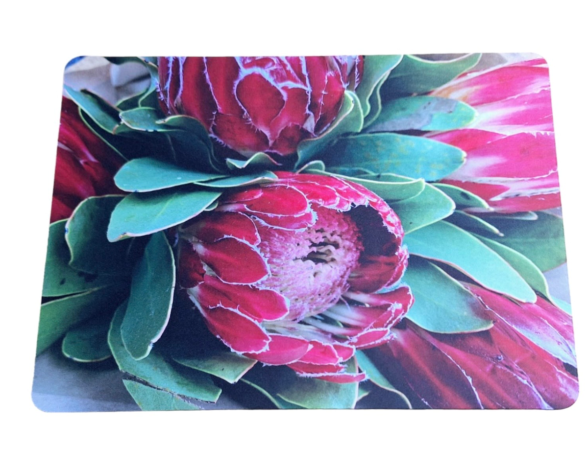 Large Mouse Pad with Bright Pink & Green Proteas | Shop Today. Get it ...