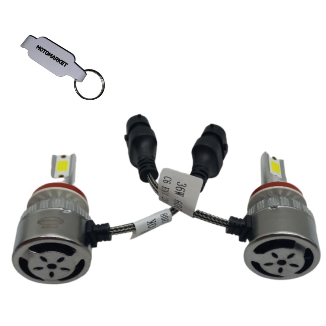 Nexon LED Auto Bulbs - C6-H8/9/11 12W 3600LM & MotoMarket Keyring ...
