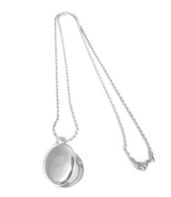 Stainless Steel Round plain locket on 70 cm Rope Chain | Shop Today ...