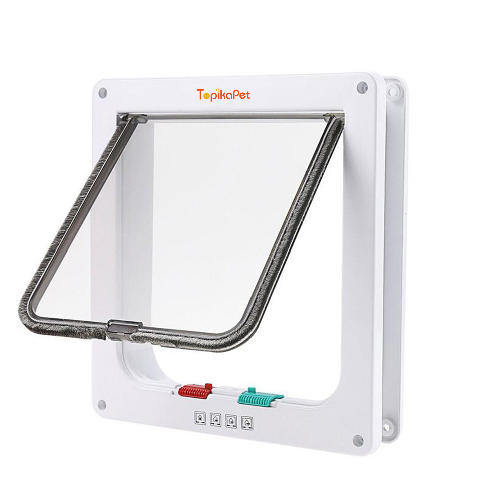 TopikaPet - 4-Way Locking Cat Door, Weatherproof, Adjustable Flap for ...