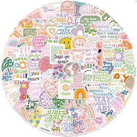 100pcs Vinyl Waterproof Stickers for Laptop Bottle Book Phone - Pink ...