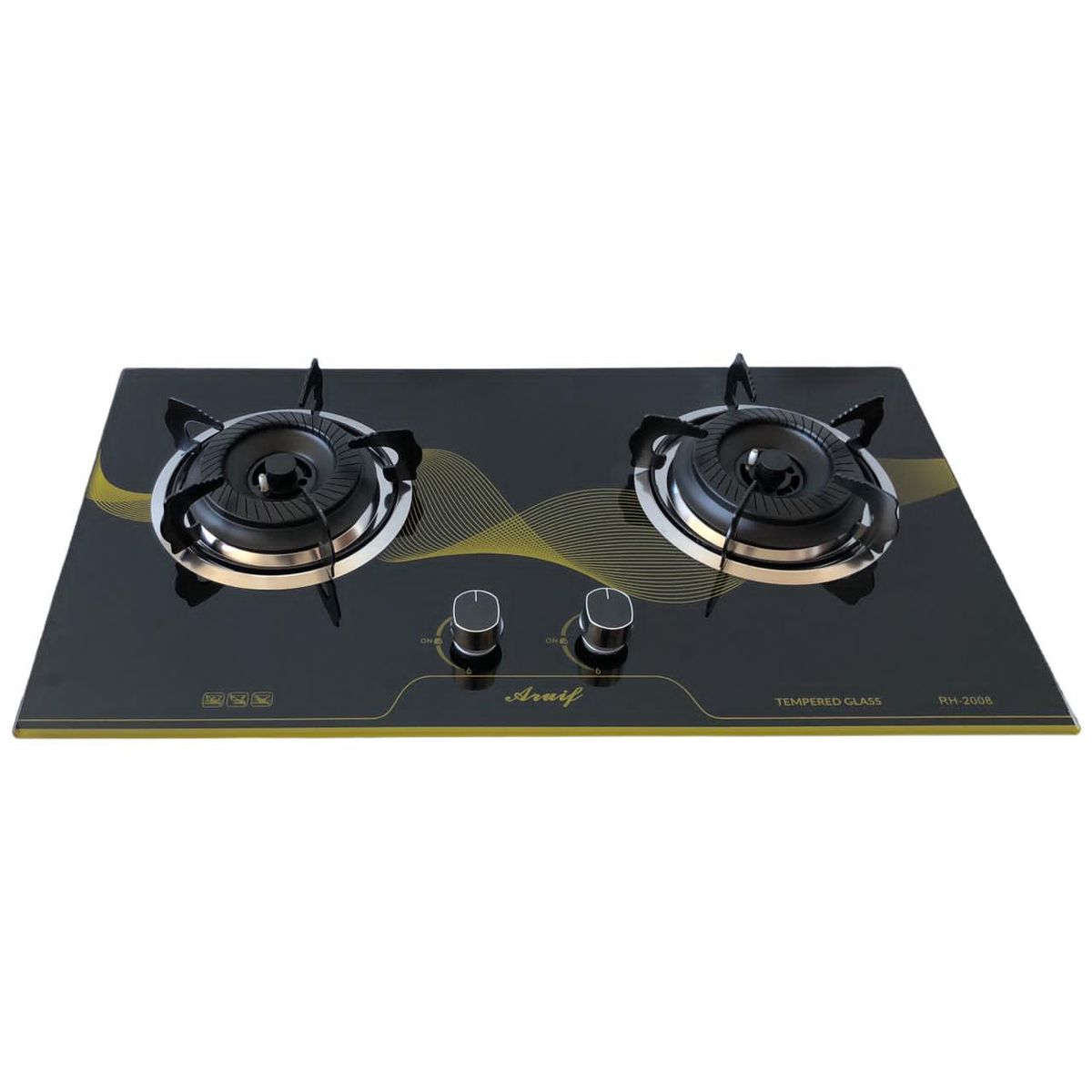 2-Burner Auto-Ignition Tempered Glass Panel Gas Stove & Inyati Gift ...