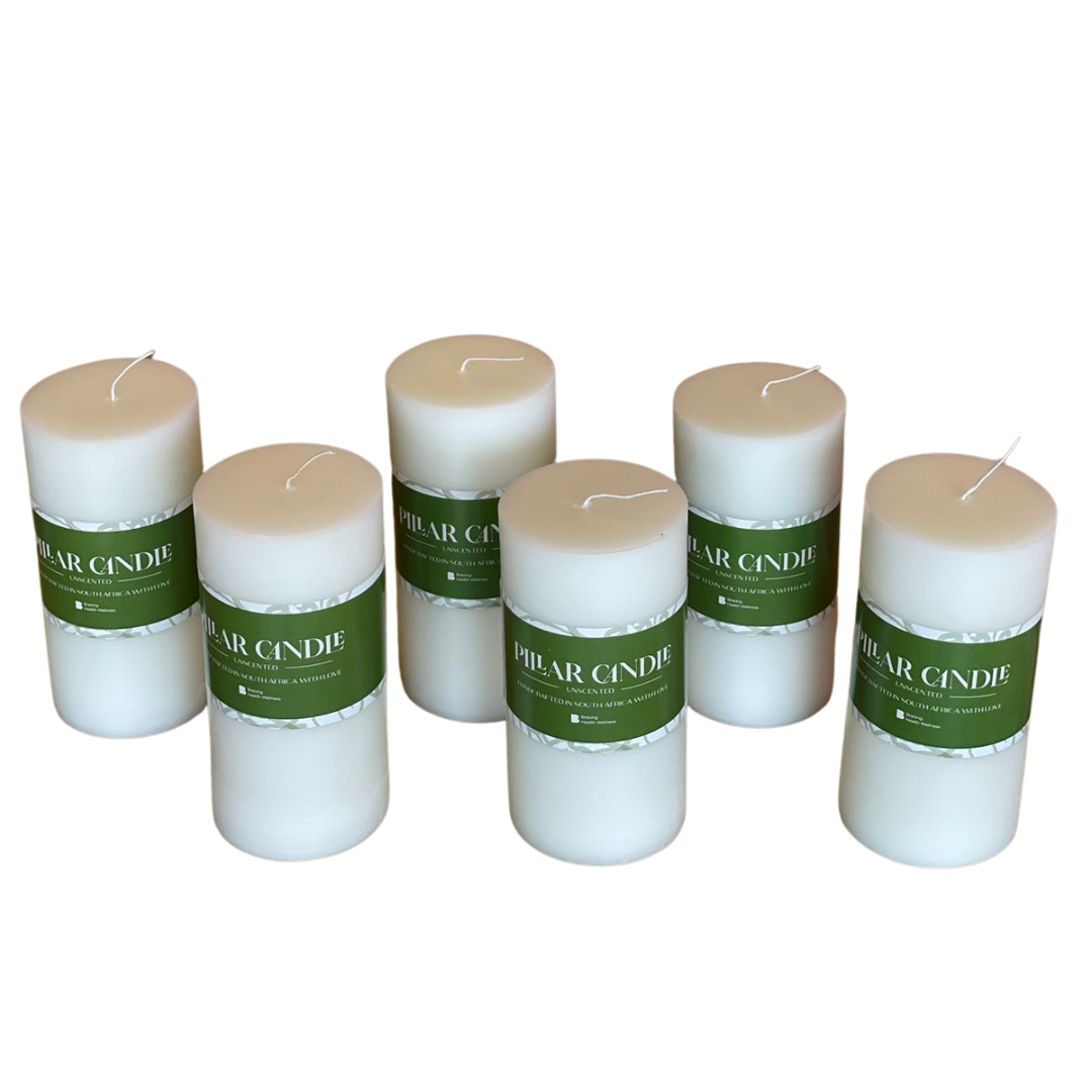 Large Pillar Candle - Pack of 6 - White - 16cm | Shop Today. Get it ...