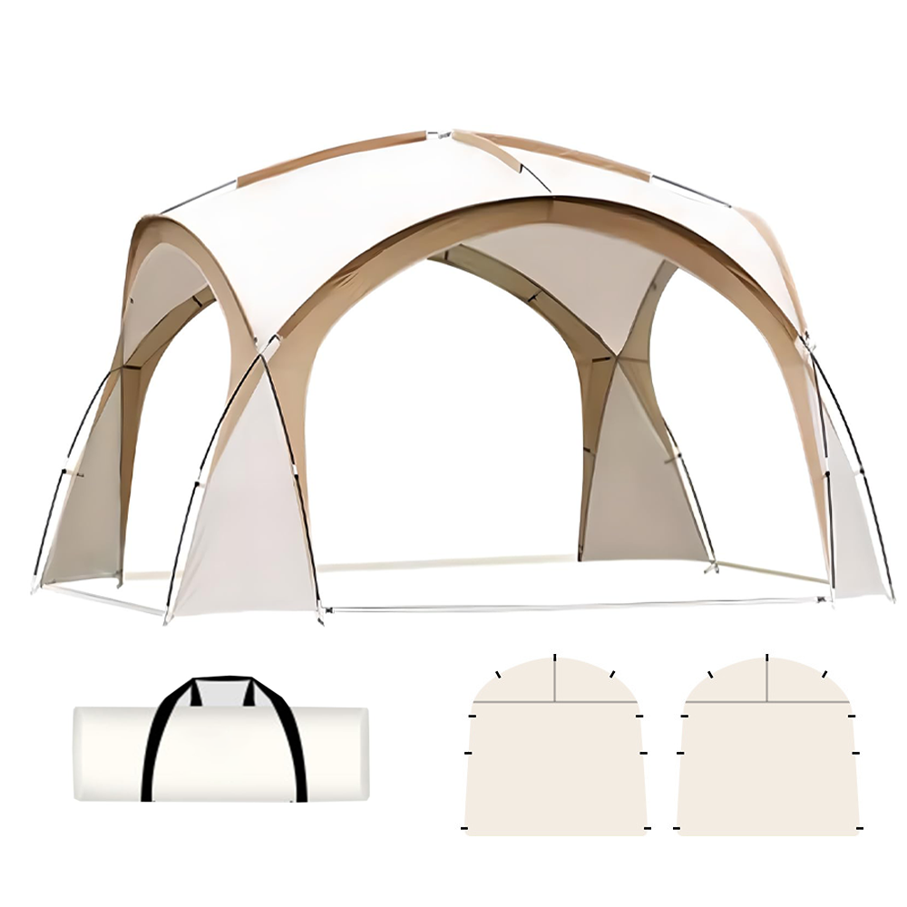 4.2x4.2m Sunproof Canopy Tent Camping Awnings For 5-10 Person 2Door ...