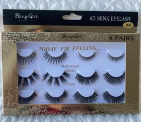 Bling Girl Human Hair Eyelashes 6D Mink Eyelash 6 Pairs | Shop Today ...