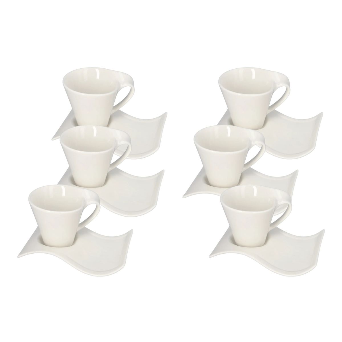 Ceramic Wavy Cup and Saucer - White - 12 piece - 200ml | Shop Today ...