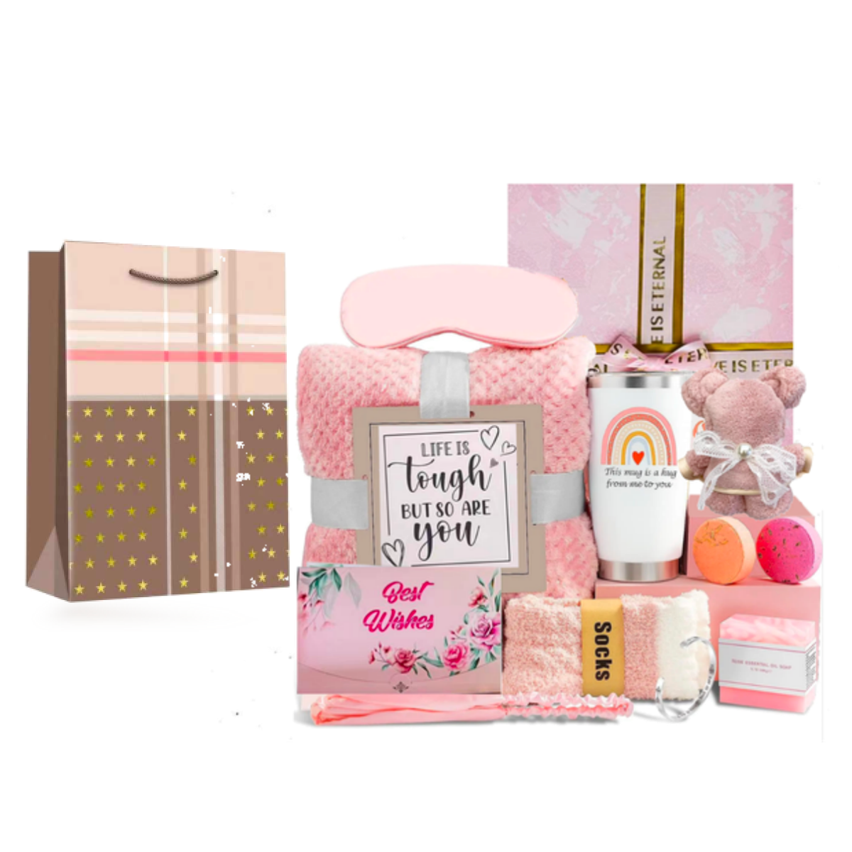 Relaxation Spa Gift Set - 13 Pieces Self Care Package for Women & Gift ...