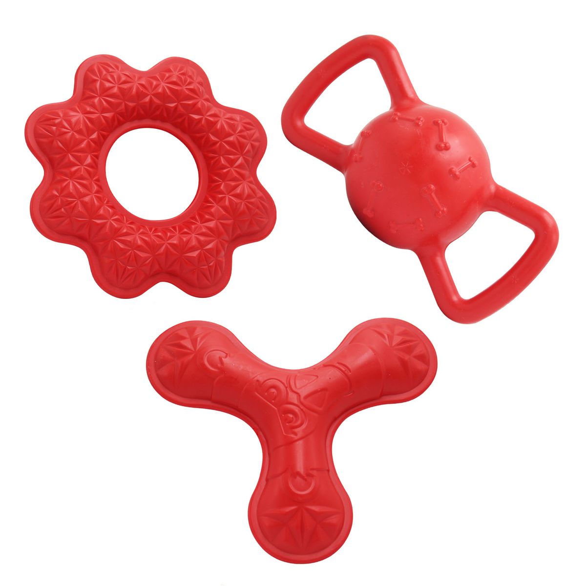3 Piece Pet Dog Chew Toys Strong Durable Dog Toy - Red | Shop Today ...