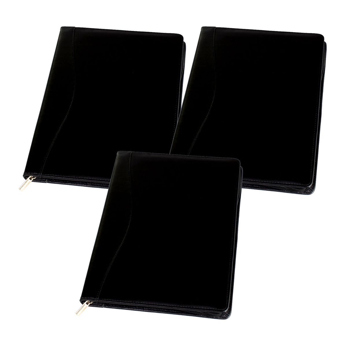 A4 Document Zip Around Folder With Exam Pad Black 3 Pack Buy