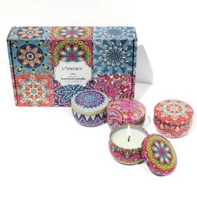 6-Pack Small Soy Scented Candles in Travel Tins - Aromatherapy Gift Set ...