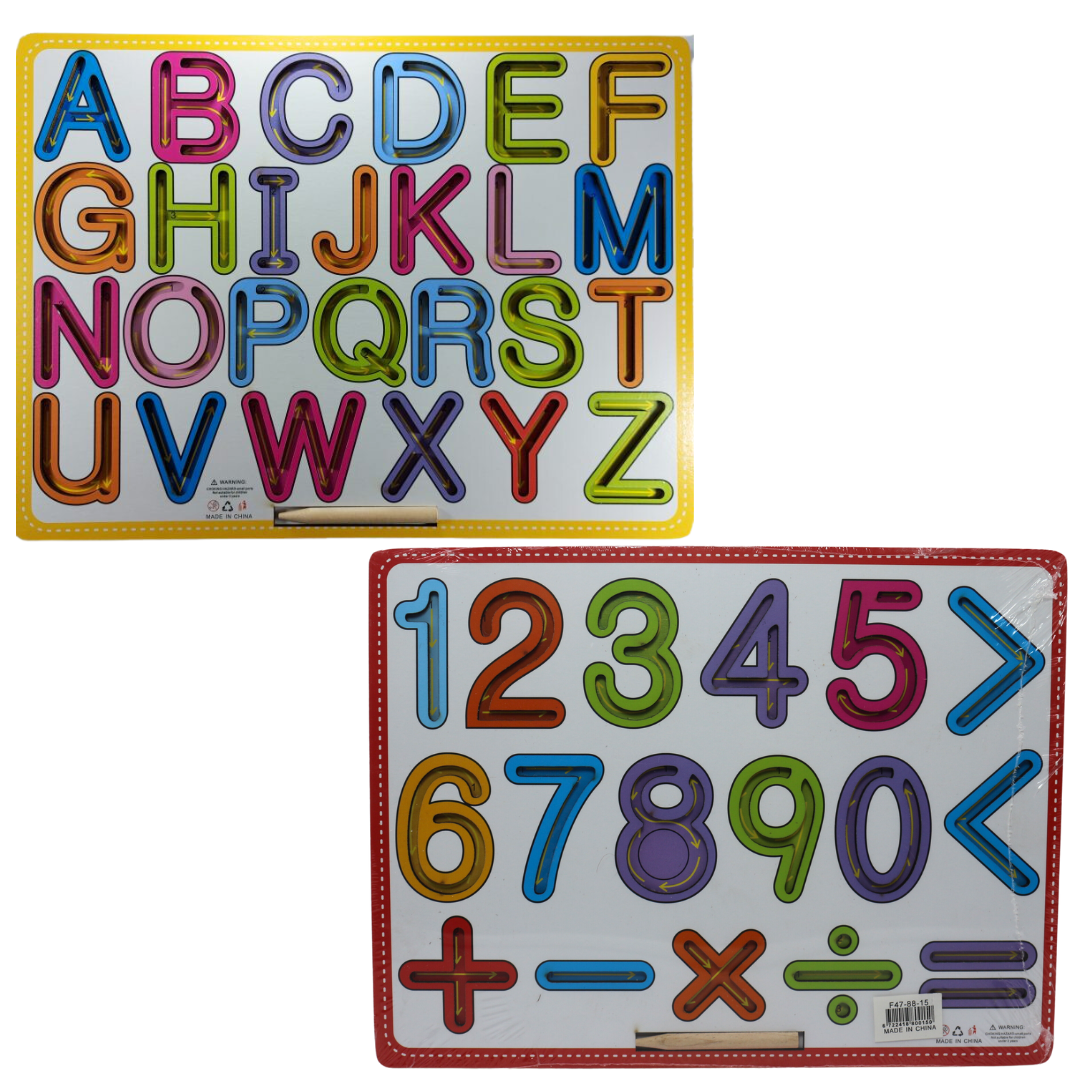 Montessori Number & Alphabet Writing Practice Inset Puzzle for Kids ...